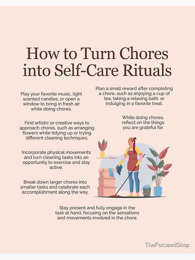 "How to Turn Chores into Self Care Rituals" Art Board Print for Sale by TheFocusedShop | Redbubble