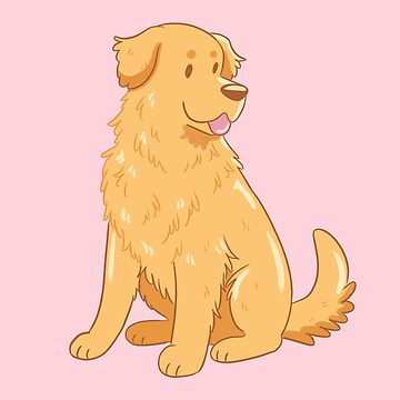 "Cute golden retriever dog art" Sticker for Sale by YaraCuteArt | Redbubble
