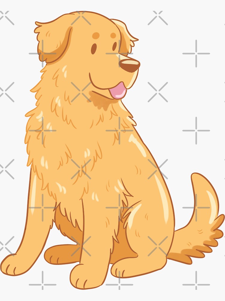 "Cute golden retriever dog art" Sticker for Sale by YaraCuteArt | Redbubble
