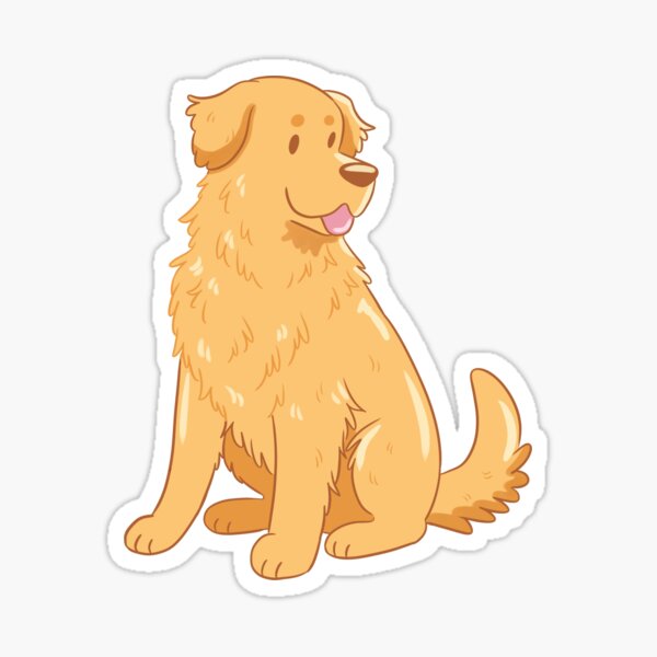 "Cute golden retriever dog art" Sticker for Sale by YaraCuteArt | Redbubble