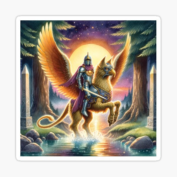 "Hero on a Quest Riding a Griffin" Sticker for Sale by ScroggMcGoose ...