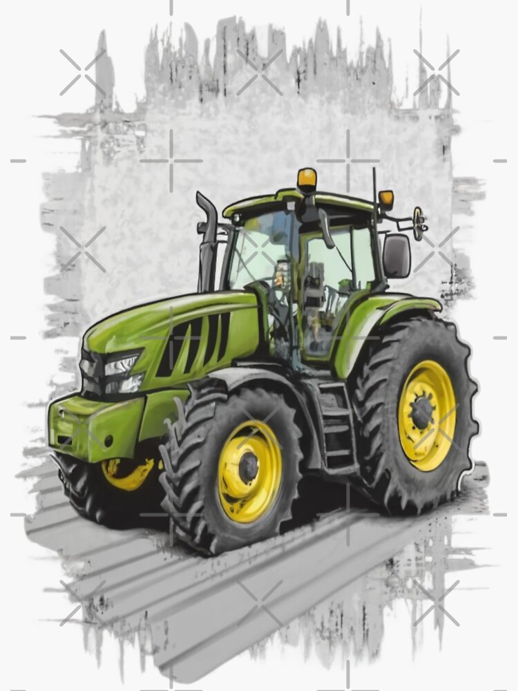 "Big green Tractor on the farm" Sticker for Sale by SaNNty | Redbubble