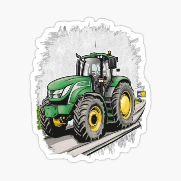 "Tractor on the farm" Sticker for Sale by SaNNty | Redbubble
