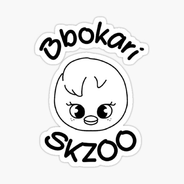 "Stray Kids - Skzoo Bbokari Head w/ Name [BLACK OUTLINE]" Sticker for ...