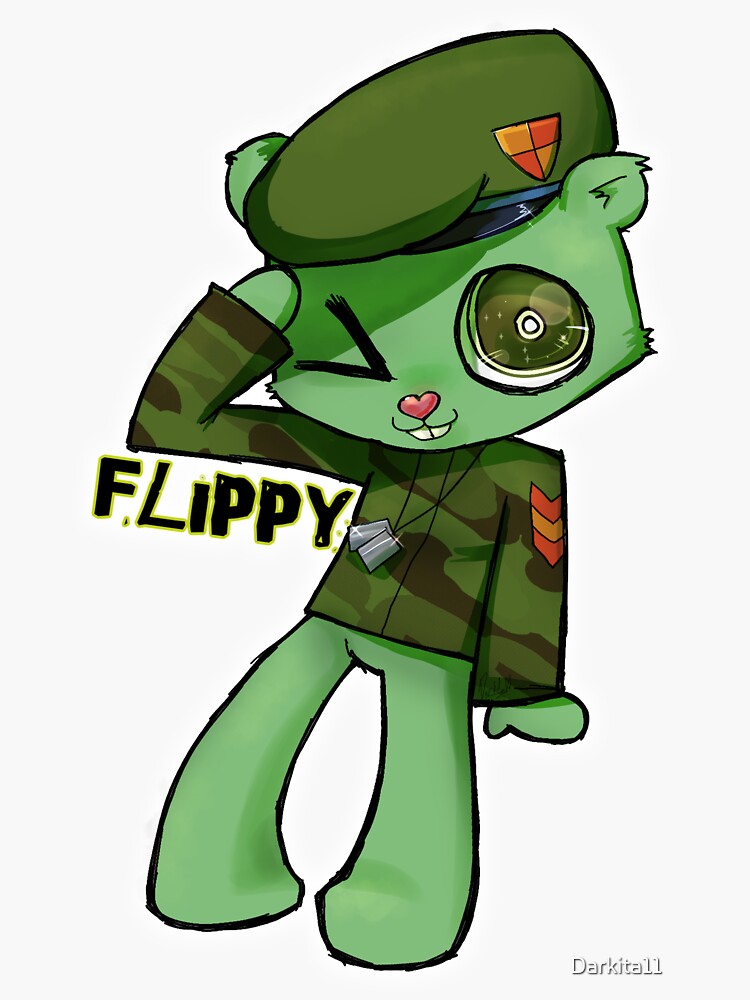 "Happy Tree Friends Flippy chibi sticker" Sticker for Sale by Darkita11 ...