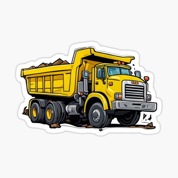 "Big Yellow Dump Truck" Sticker for Sale by MyArt23 | Redbubble
