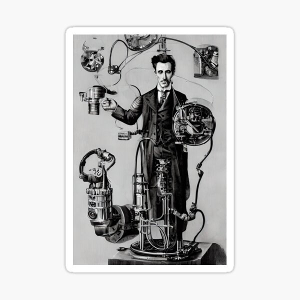 "Nikola Tesla #72 Great Inventions" Sticker for Sale by BiofieldExpert ...
