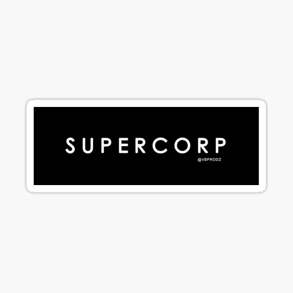 "SuperCorp black matte" Sticker by vbprodz | Redbubble