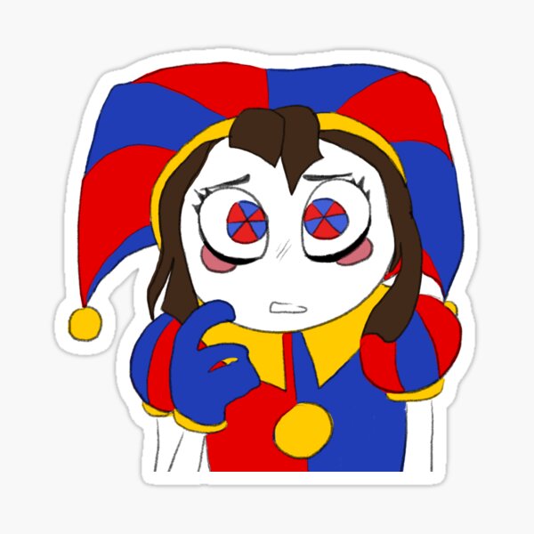"The amazing pomni!" Sticker for Sale by StarfruitTheft | Redbubble