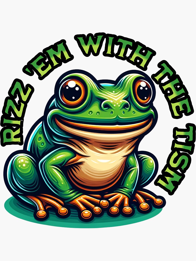 "Rizz Em With The Tism - Autism Awareness (Frog)" Sticker for Sale by ...