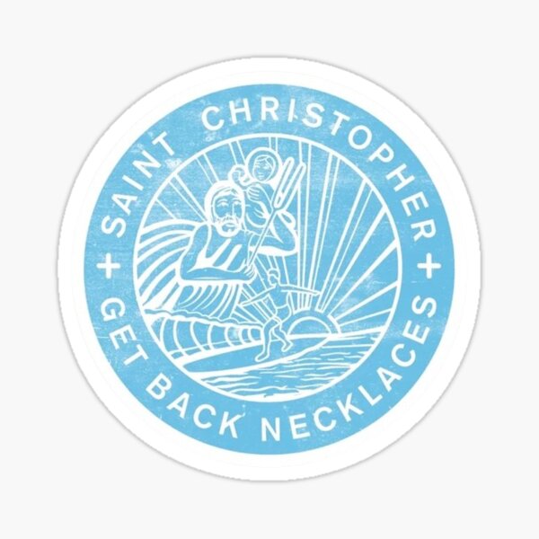 "st christopher pendant necklace surfer vsco blue" Sticker for Sale by ...