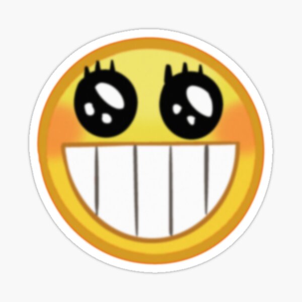 "Cursed Eyelash Smile Emoji Design" Sticker for Sale by RowanKnowlton ...