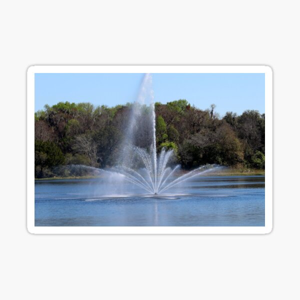 "Fountain on a Lake" Sticker for Sale by Dennis Consorte | Redbubble