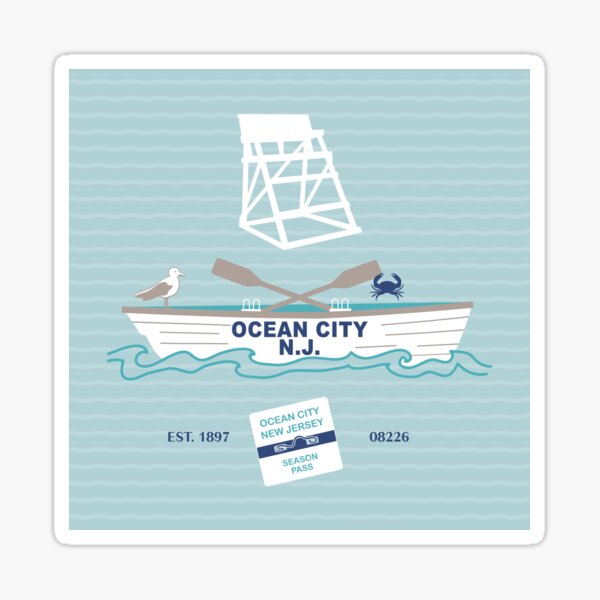 "Ocean City NJ" Sticker for Sale by kspfeif | Redbubble