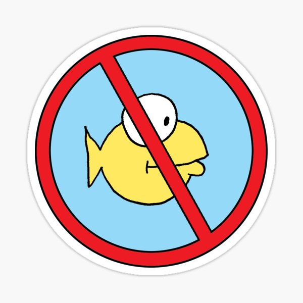 "I Hate Fish logo" Sticker for Sale by braindrop | Redbubble