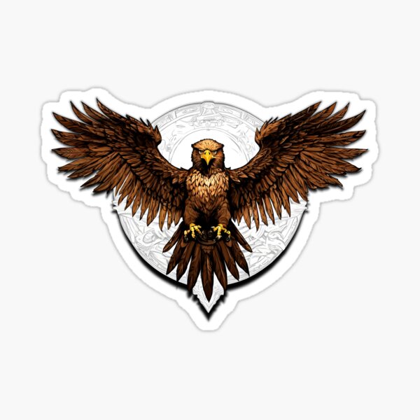 "EAGLE SHIELD - #FF6600" Sticker by Marlon Oseguera | Redbubble