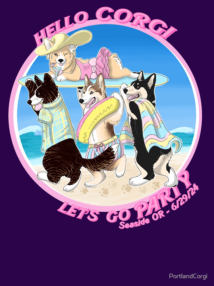 "Hello Corgi, let's go party!" Essential T-Shirt for Sale by ...