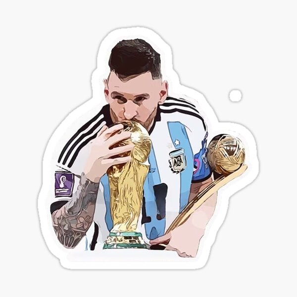 "Argentina Lionel Messi Trophy World Cup Sticker GOAT D10S" Sticker for ...