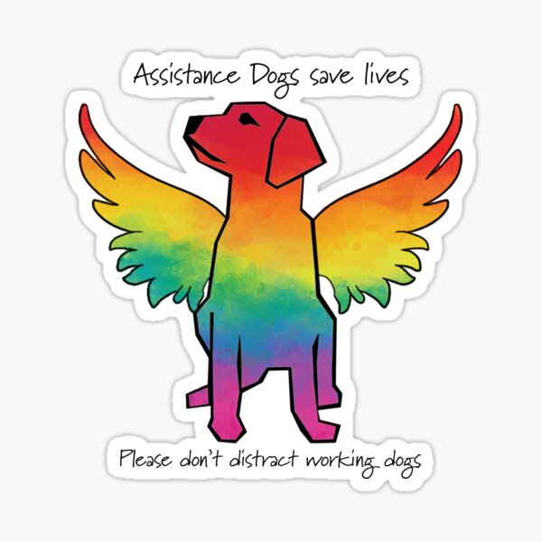 "Assistance Dogs Save Lives" Sticker by Brianna-Designs | Redbubble