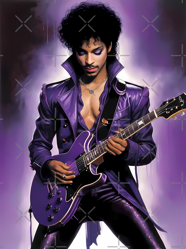 "Prince playing Guitar under a Purple Light" Sticker for Sale by andrea ...