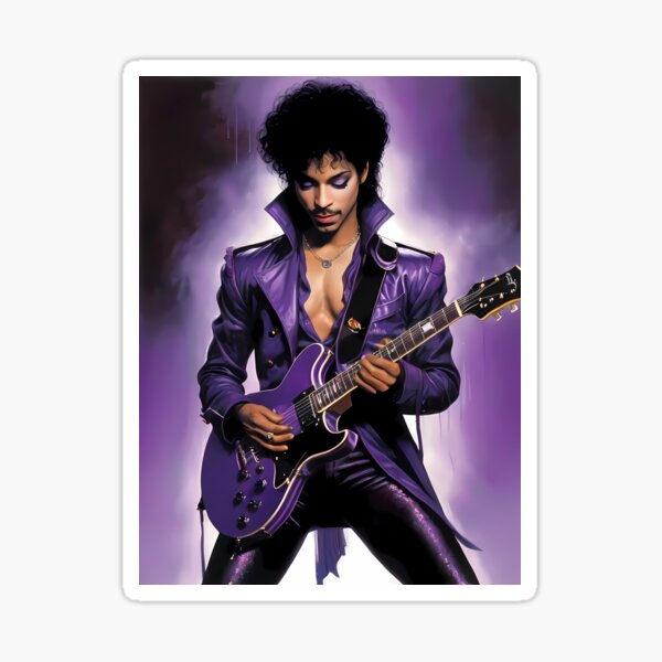 "Prince playing Guitar under a Purple Light" Sticker for Sale by andrea ...