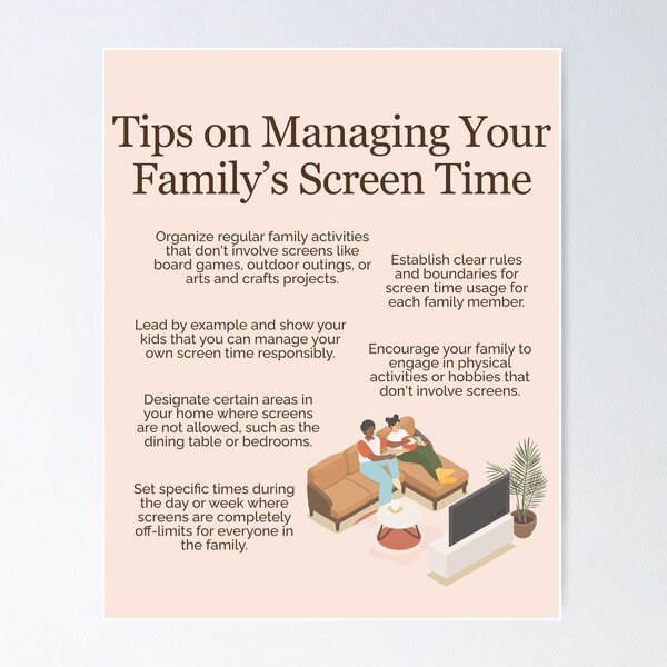 "Tips on Managing Your Family's Screen Time" Poster for Sale by ...