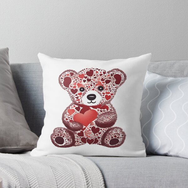 Red Hearts Bear Pillows & Cushions for Sale | Redbubble