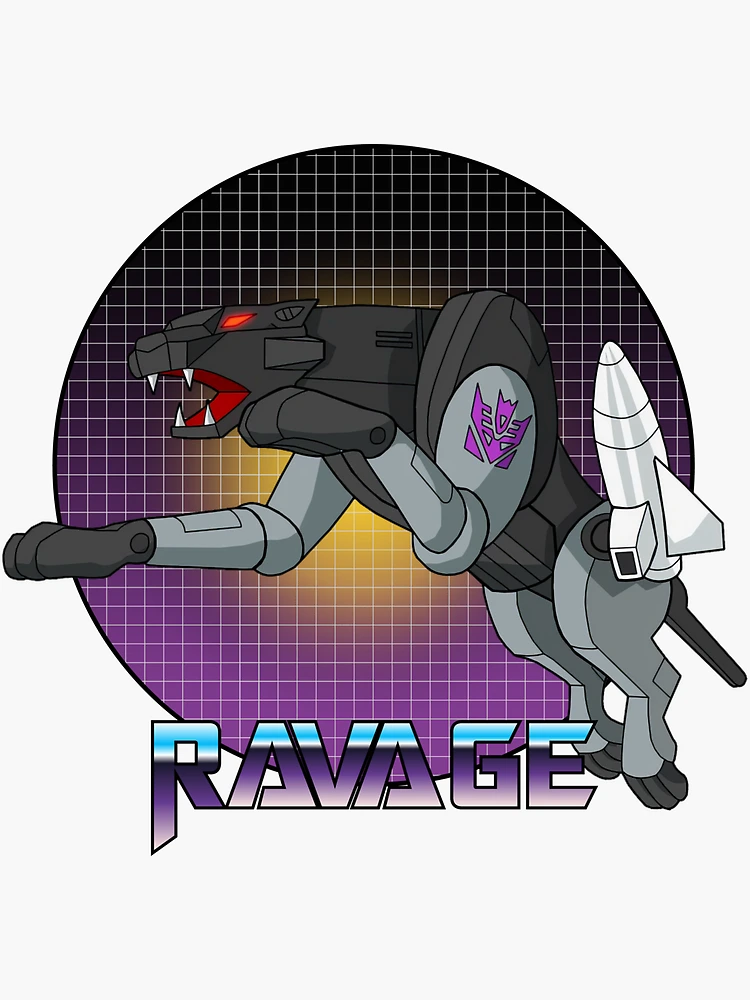 Ravage Decepticon Transformer G1 Sticker for Sale by kazzoie Redbubble
