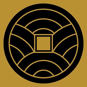 "Traditional Japanese Samurai crest: Wave engraved in a coin ...