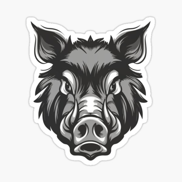 "Wild Hog" Sticker for Sale by Parsivalart | Redbubble