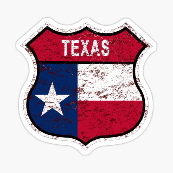 "Texas State Flag Road Shield Sticker" Sticker for Sale by StickerStand ...