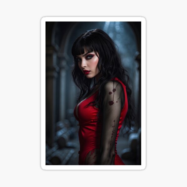"The Seduction of Vampirella" Sticker for Sale by Samantha-AI | Redbubble