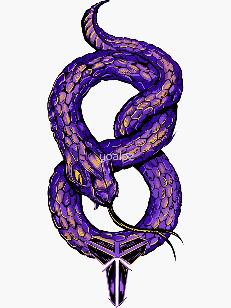 "LA Yellow Mamba" Sticker by yoalpz | Redbubble