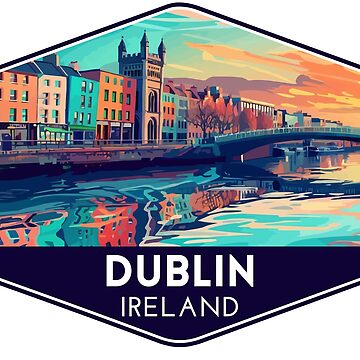"Dublin Ireland Travel Art" Sticker for Sale by electricninja | Redbubble