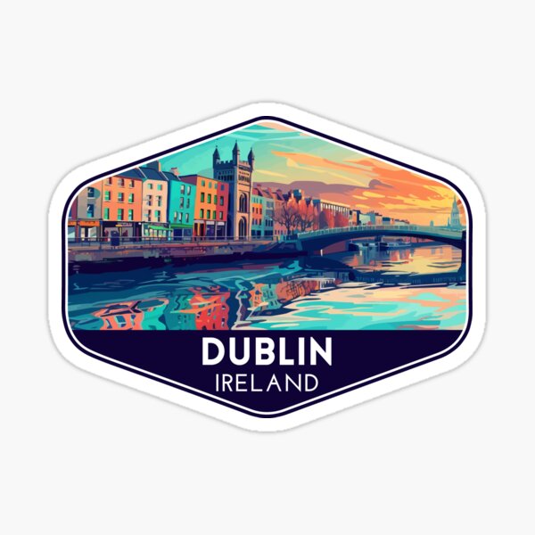 "Dublin Ireland Travel Art" Sticker for Sale by electricninja | Redbubble