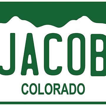 "Colorado License Plate - Jacob" Sticker for Sale by rracheell | Redbubble