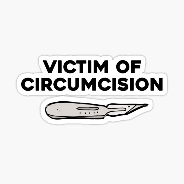 "Victim Of Circumcision. Funny Viral Meme Quote. " Sticker for Sale by ...