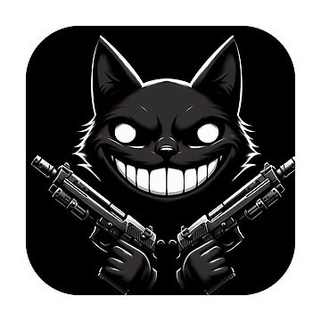 "Cat & Guns" Sticker by Darkshop6 | Redbubble