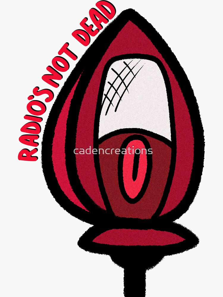"Radio’s Not Dead quote | Alastor | Hazbin Hotel Fanart" Sticker for ...