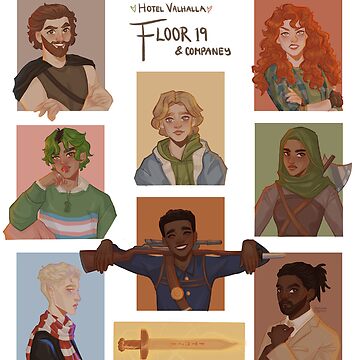 "Hotel Valhalla: Floor 19" Sticker for Sale by bookishart1st | Redbubble