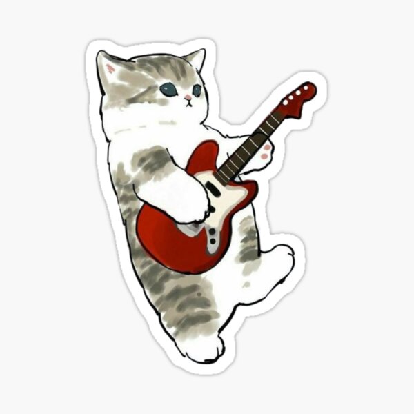 "Guitar-playing cat Meme " Sticker for Sale by Benin Store ® | Redbubble