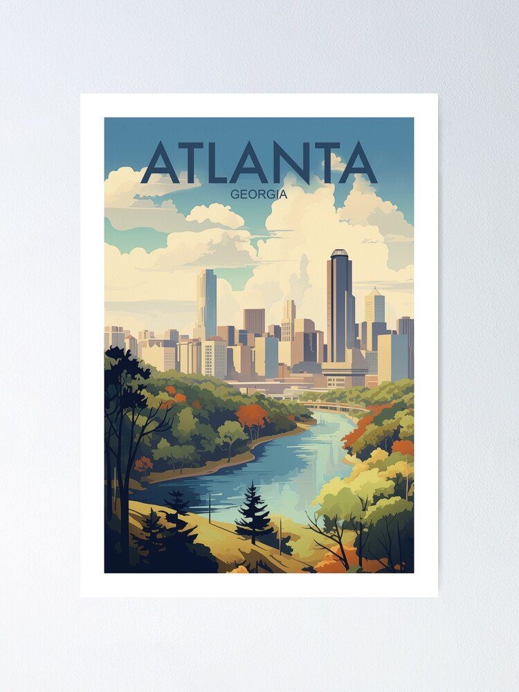 "ATLANTA Traditional Travel Poster" Poster for Sale by MarkedArtPrints ...