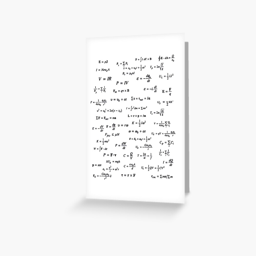 "Physics Equations" Greeting Card for Sale by ShiroIbuki | Redbubble