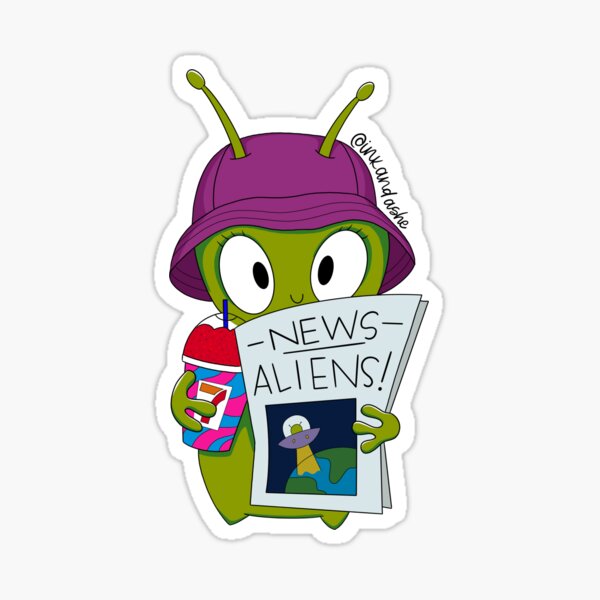 "Alien Tourist" Sticker for Sale by inkandashe | Redbubble