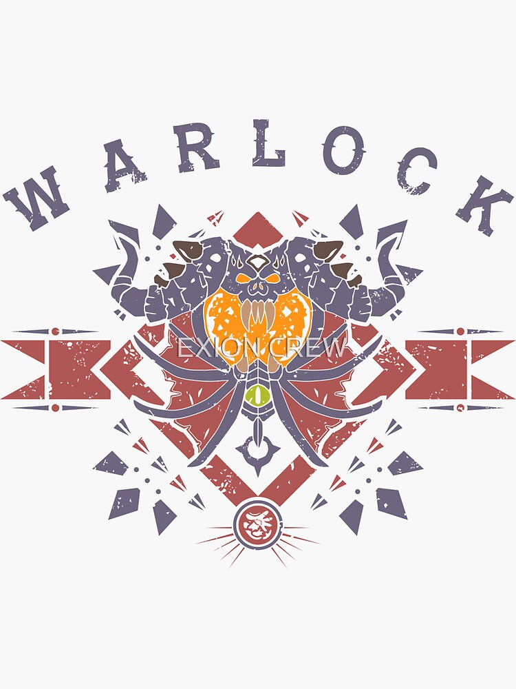 "WARLOCK - TRIBAL CREST" Sticker for Sale by EXION CREW | Redbubble