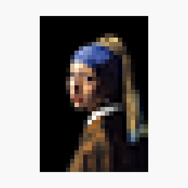 "PIXEL CLASSIC - Girl With a Pearl Earring" Photographic Print for Sale ...