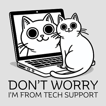 "I'm From Tech Support Cat Quotes" Sticker for Sale by VerveVerseBoo ...