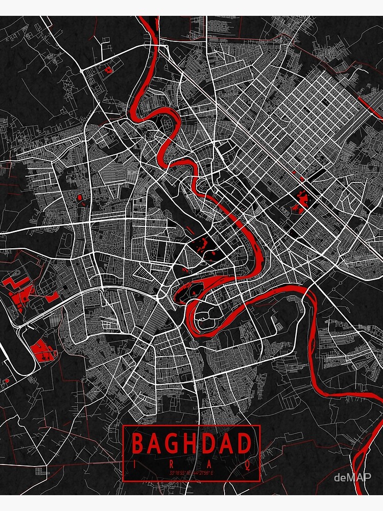 "Baghdad City Map of Iraq - Oriental" Poster for Sale by deMAP | Redbubble