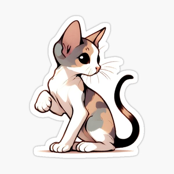 "Cute oriental cat" Sticker for Sale by Anna Halasek | Redbubble