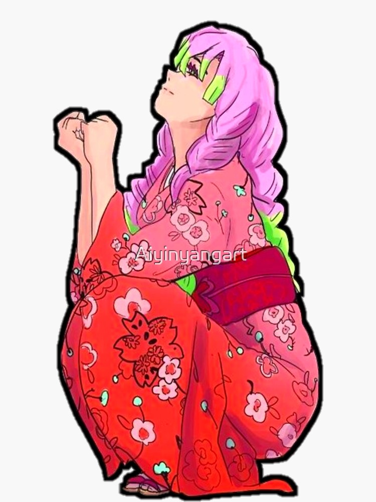 "Mitsuri kanroji" Sticker for Sale by Aiyinyangart | Redbubble